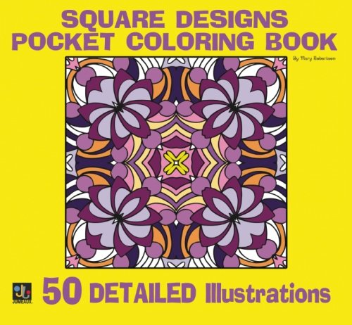 Amazon.com: Square Designs Pocket Coloring Book: 50 Detailed ...
