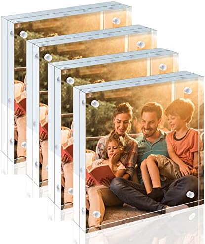 Amazon.com - Egofine 4x4 Acrylic Frames 4 Pack, 20mm Thicker Frameless ...