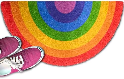 Amazon.com: Rainbow Half Circle Outdoor Mat 30x17 Inch, Cute Rainbow ...