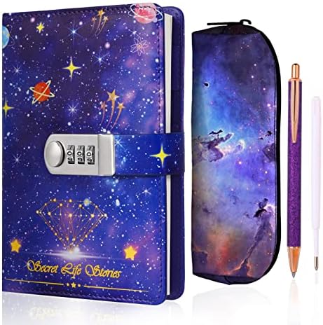 Amazon.com : Diary with Lock,A5 Locking Journal Pu Leather Refillable ...