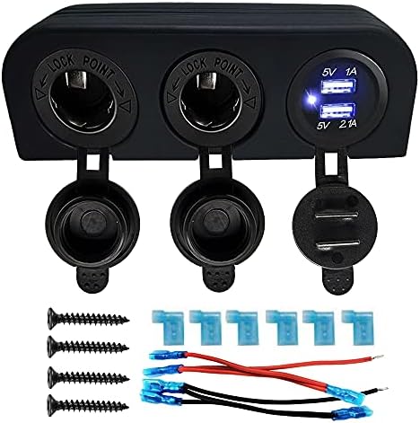 Amazon.com: AMOMD 12-24V Dual Cigarette Lighter Splitter Power Adaptor ...