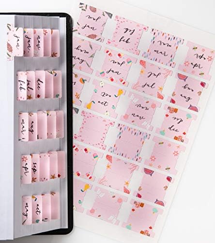 Amazon.com : DiverseBee Gold Foil Planner Monthly Tabs, 24 Peel and ...