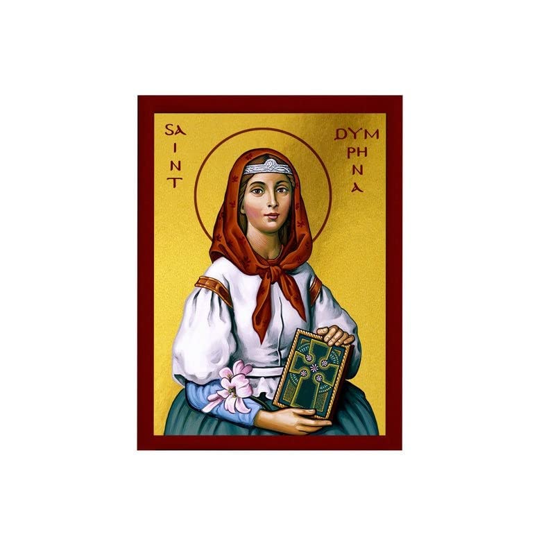 Amazon.com: Saint Dymphna icon, Handmade Greek Orthodox icon St Dymphna ...