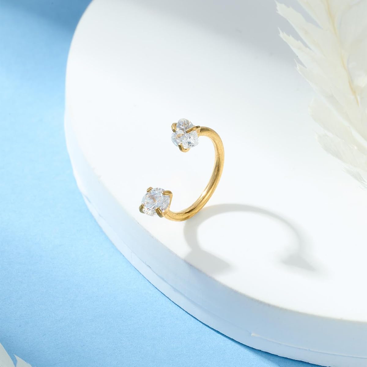 Snapklik.com : 18G Horseshoe Nose Rings Studs,Surgical Steel Nose Ring ...