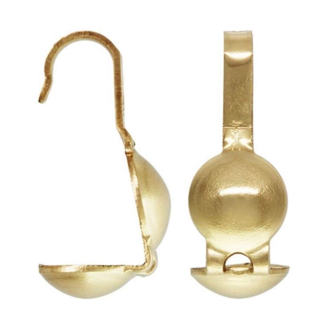 Amazon.com: 100pcs Clamshell Calotte End Cap Knot Cover 9mm Gold Plated ...