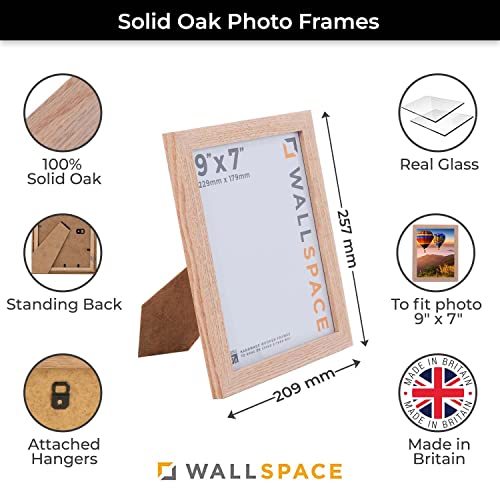 Wall Space 9×7 Oak Frame | Light Oak 9×7 Photo Frames | 9 x 7 inch ...