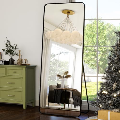 HARRITPURE Full Length Mirror 64"x21" Rounded Corner Aluminum Frame ...
