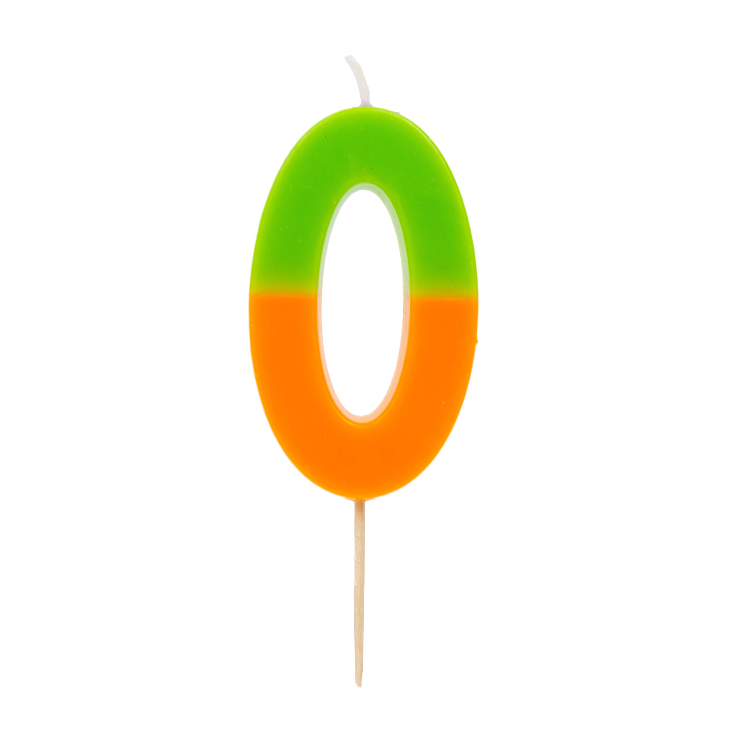 Amazon.com: Talking Tables Orange and Green Number 0 Candle for Cakes ...