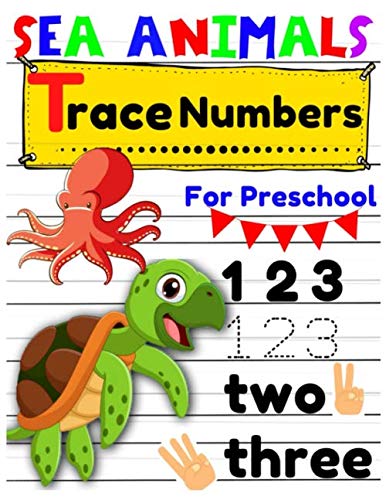 Buy Sea Animals Trace Numbers For Preschool: Sea Animal Handwriting ...