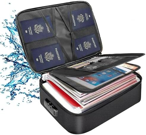 UCRAVO Document Bag with Lock,Waterproof Box 3-Layer File Storage Case ...