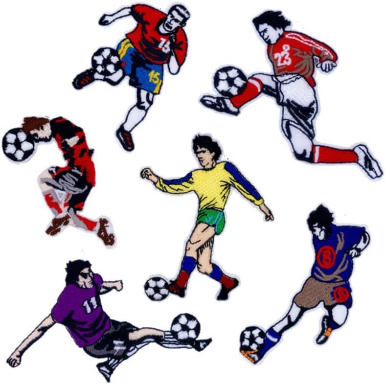 Amazon.com: Heiorpai 6Pcs Football Soccer Player Patch Embroidered Cool ...