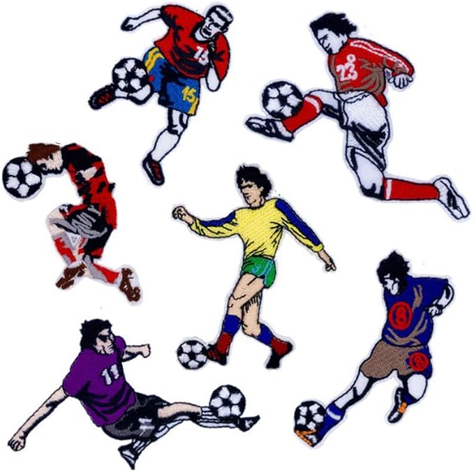 Amazon.com: Heiorpai 6Pcs Football Soccer Player Patch Embroidered Cool ...