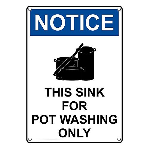 Amazon.com: Weatherproof Plastic Vertical OSHA Notice This Sink for Pot ...