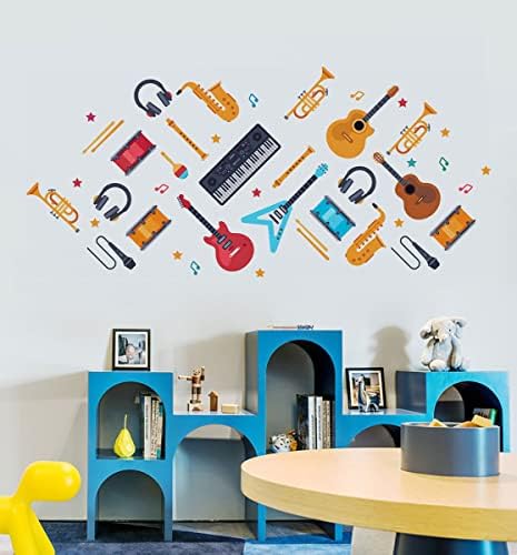 Amazon.com: Music Instruments Decor Wall Decals for School Classroom ...