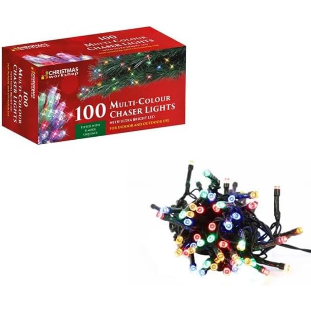 The Christmas Workshop 77270 100 Multi-Coloured LED Chaser Christmas ...