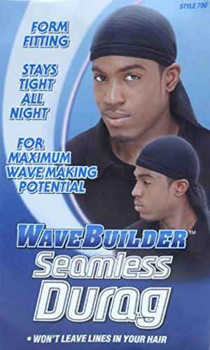 Amazon.com : WAVE BUILDER Seamless Du-Rag BLACK : Beauty & Personal Care