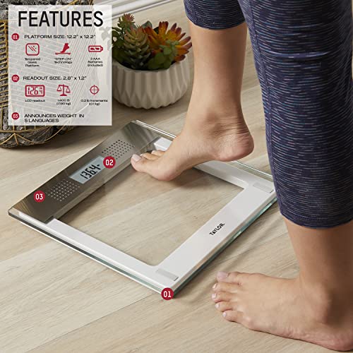 Snapklik.com : Taylor Digital Bathroom Talking Scale, 5 Languages ...