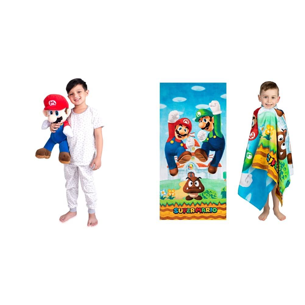 Amazon.com: Franco Super Mario Kids Bedding Super Soft Plush Cuddle ...
