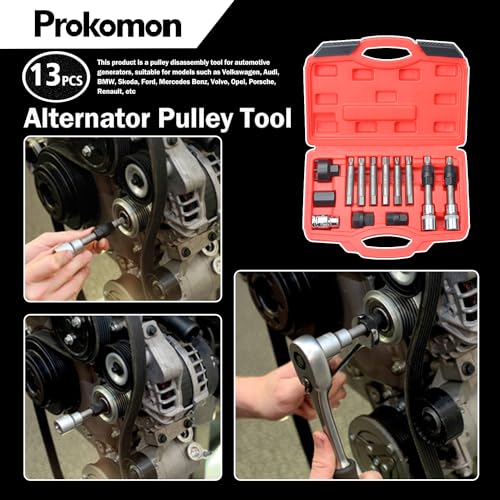 Snapklik.com : 13 Pcs Alternator Pulley Tool Kit, Alternator Pulley ...