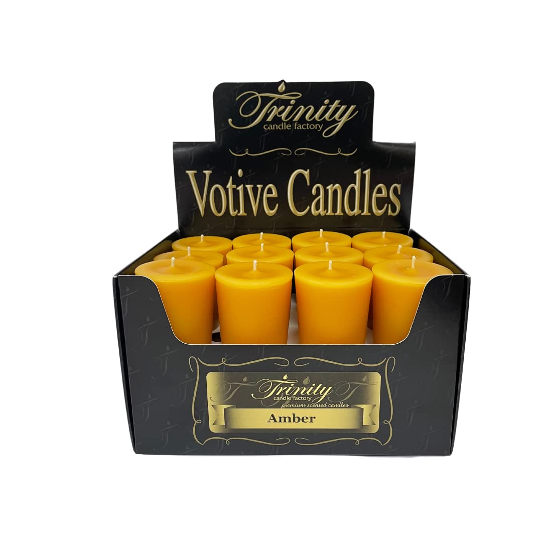 Amazon.com: Trinity Candle Factory - Amber - Votive Candle - 12 Pack ...