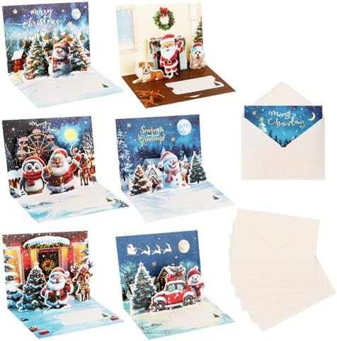 Amazon.com : Crush Partner Pop-Up Christmas Cards - 3D Merry Christmas ...