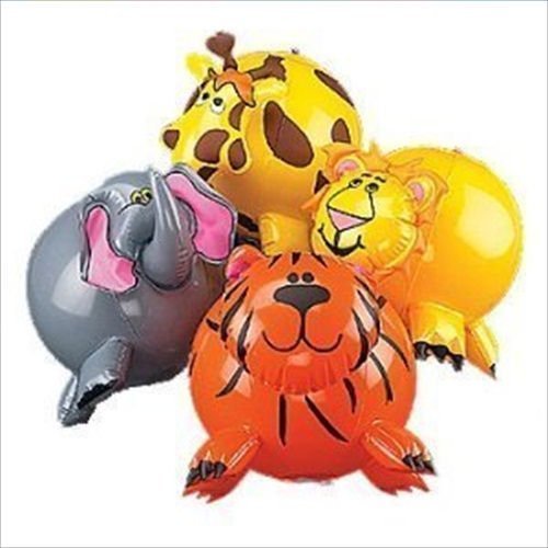 Inflatable Zoo Jungle ANIMAL BEACH BALLS - Set of 4! : Amazon.in: Toys ...