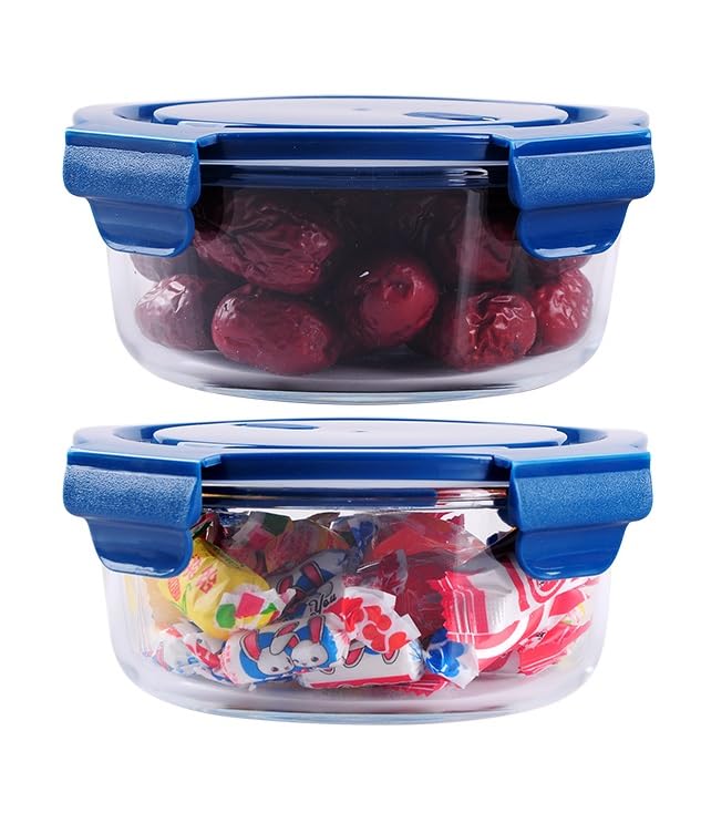 Buy ginoya brothers 620 ML Glass Food Storage with Lids - Meal Prep ...