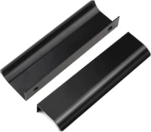 NIZADO Black Finger Pulls for Cabinets 12 Pack, Kitchen Edge Pull ...