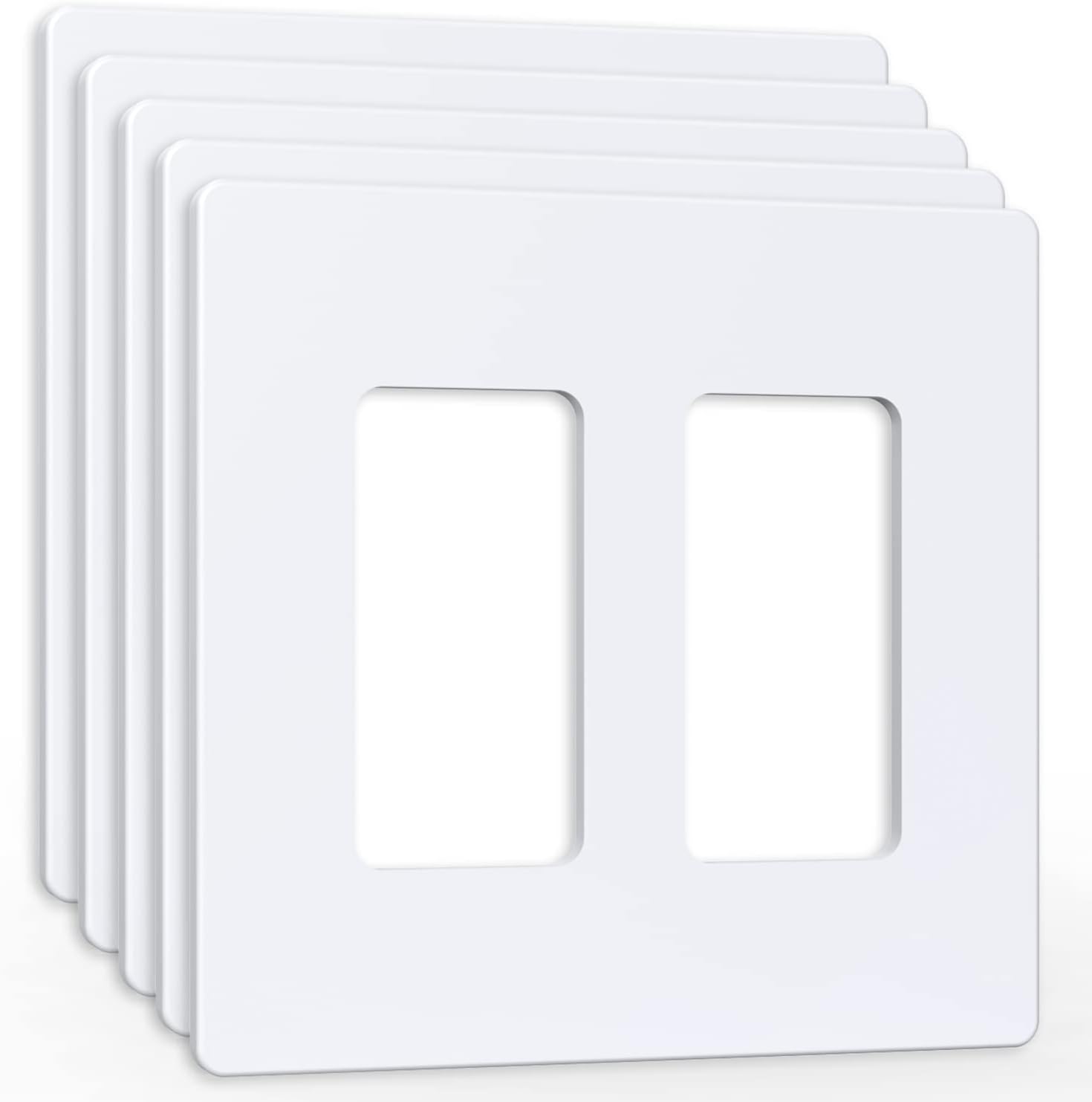 Leviton 80309-SW 2-Gang Decora Plus Wallplate Screwless Snap-On Mount, White, 20-Pack - Amazon.com