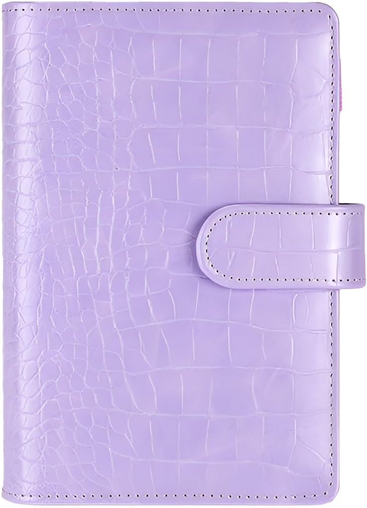 Amazon.com : A6 6 Ring Budget Binder - Crocodile Pattern Leather Notebook Binder, Small ...