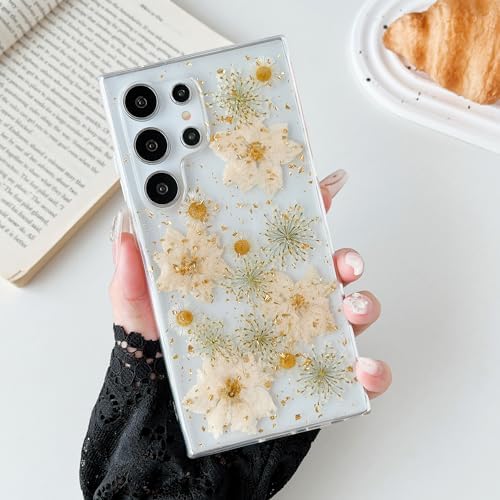 Amazon.com: XIZYO for Samsung Galaxy S24 Plus Case Cute Flower Floral Clear Daisy Pattern ...