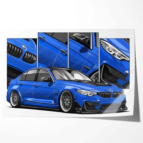 Amazon.com: F80 M3 Generation Euro Car Import Tuner Inspired Fan Art ...