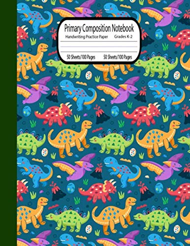 Primary Composition notebook grades k-2: Dinosaur Primary Composition ...