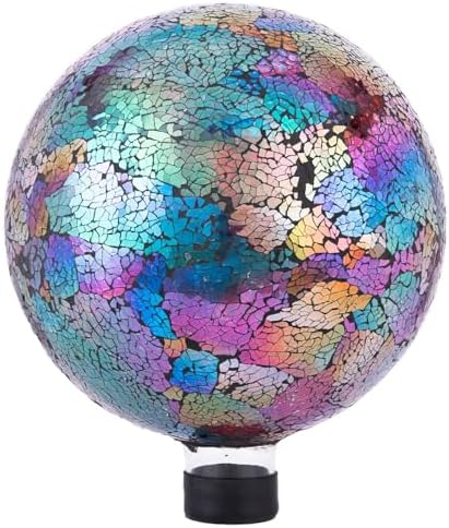 Amazon.com : Evergreen Garden Gazing Ball in Purple Iridescent Design ...