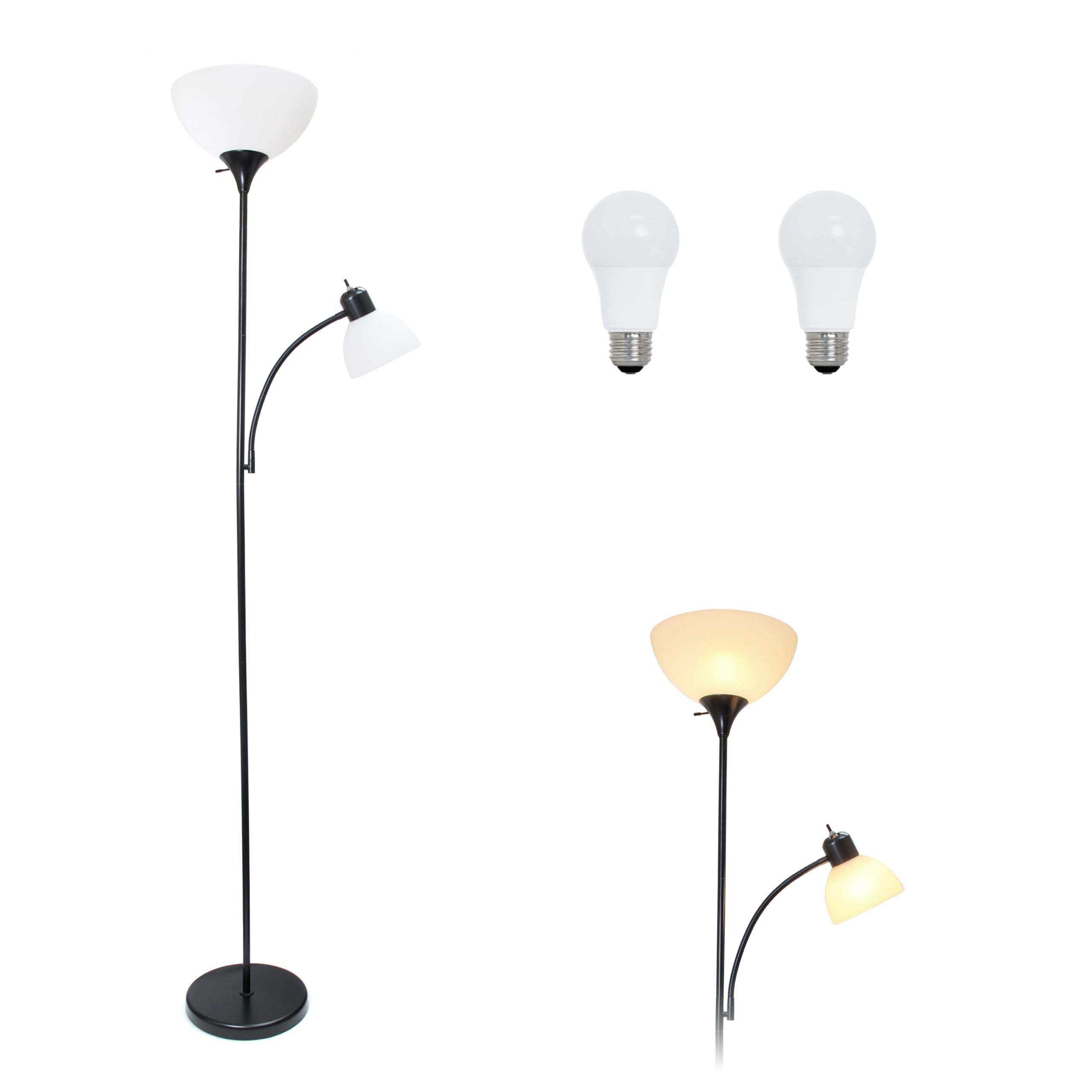 Snapklik.com : Simple Designs LF2000-BLK-LB 71.5" Traditional Floor Lamp