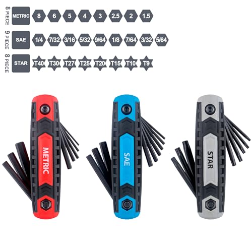 Snapklik.com : 25-Piece Complete Folding Hex Key Wrench Set, Metric 1 ...