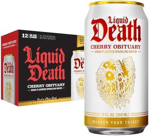 Amazon.com: Liquid Death Soda-Flavored Sparkling Water - Cherry ...