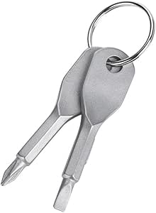Mini Screwdriver Keychain Set, Portable Flat Head Stainless Steel and ...