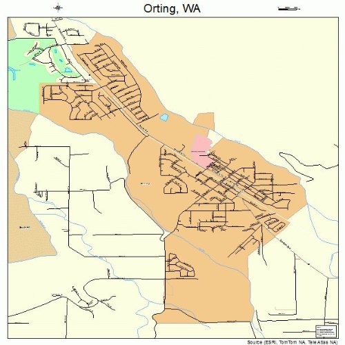 Amazon.com: Large Street & Road Map of Orting, Washington WA - Printed ...