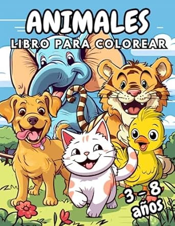 Animales - Libro para Colorear: Dibujos Grandes y Sencillos de Animales ...