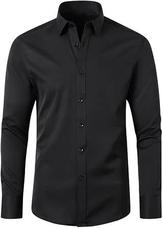 Formal Dress Shirt for Men Business Casual Button-Down Shirt Long ...