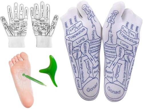 Amazon.com: GOWEGO Reflexology Socks with Tools and Gloves Set ...