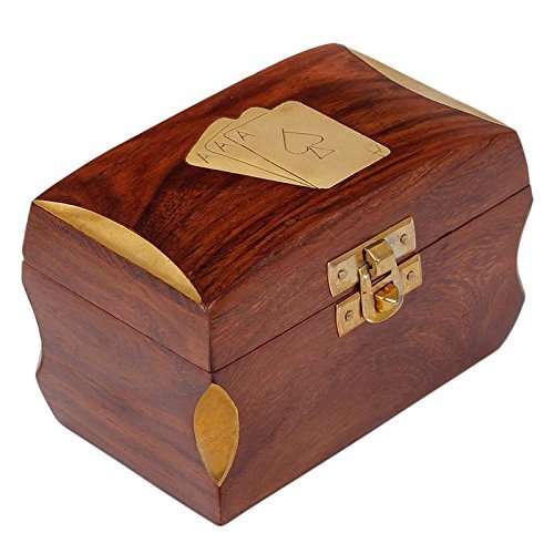 Worthy Decorative Handmade Wooden Double Playing Card Set Holder Box ...