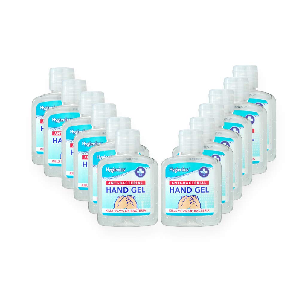 12 Pack Hygienics POCKET SIZED Anti-bacterial Hand Gel 50ml | Made in ...