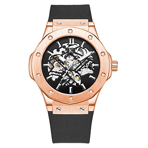 Kredo Men DEDON Rose Gold Automatic Skeleton Analogue Watch-KW031 ...