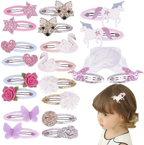 Amazon.com: Baby Hair Clips 20Pcs Fully Lined Baby Hair Pins 2.36 ...