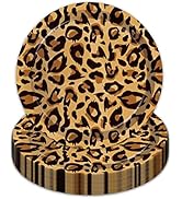 Amazon.com: Poqirzan 50PCS Leopard Print Plates 9 Inch Leopard Paper ...