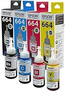 Epson T664 (Cyan, Magenta, Yellow, Black) Multicolor Ink Bottles Pack of 4 : Amazon.in ...