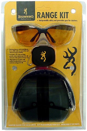 Browning Range Kit Shooting Glasses, Foam Earplugs, and Adjustable-fit ...