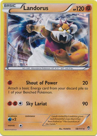 Landorus Card Landorus EX 061/059 Textured Holo Played Pokemon Card